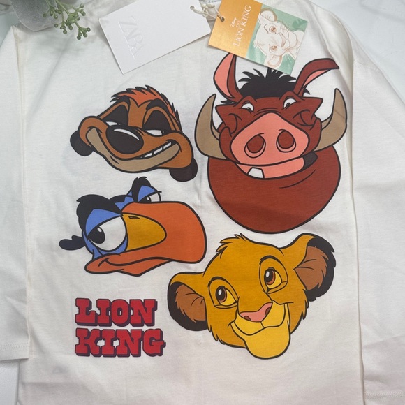 Zara | Shirts & Tops | Zara Kids Lion King Character Tee White | Poshmark
